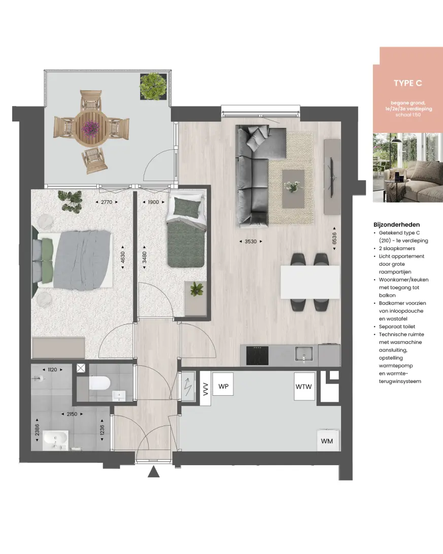 3-kamer appartement | TYPE C 230 ong